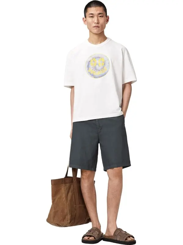 ALLSAINTS Corbett Relaxed Fit Linen-blend Shorts - Grey