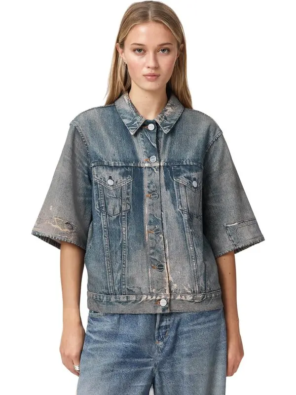 ALLSAINTS Juni Terry Shirt - Illusion Tint Blue