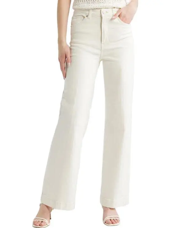 REFORMATION Bex Super Stretch Wide Leg Jeans - Fior Di Latte