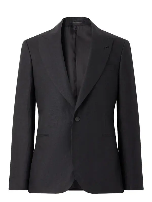Mr P. Slim-fit Linen Tuxedo Jacket - Black