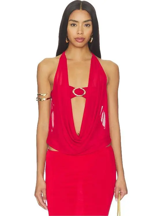 TIGER MIST Makena Halterneck Top - Red