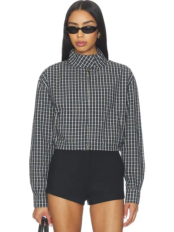 Lioness Aura Jacket Navy Plaid - Navy Lemon Plaid