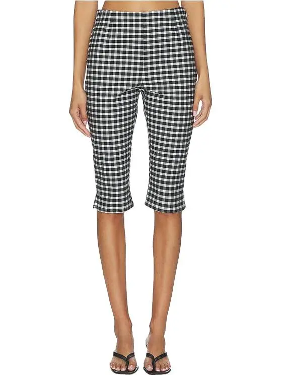 Posse Chiara Capri Pants In Gingham Checks - Black & White