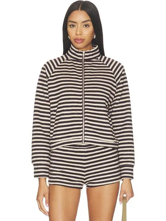 Lioness Bloom Knit Jacket - Beige Chocolate Stripe