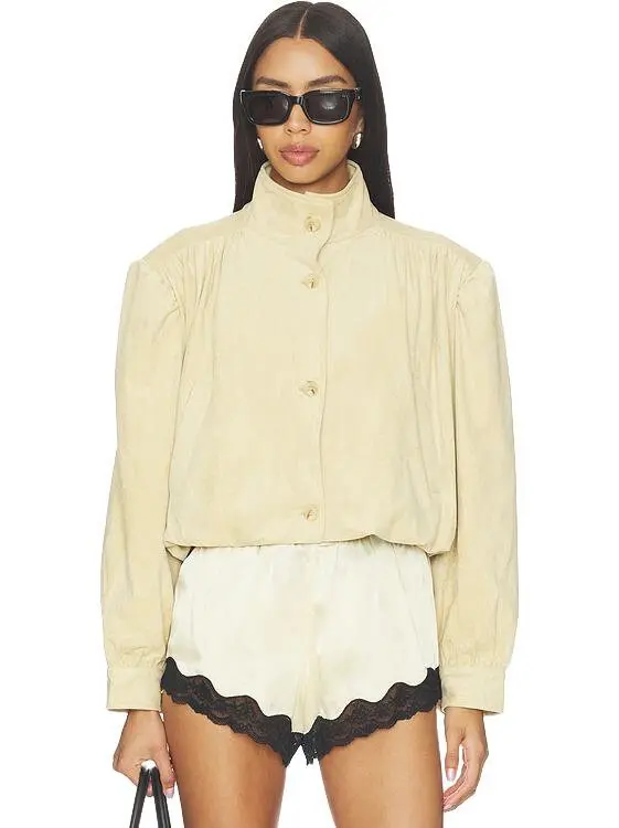Lioness Padded Shoulder Jacket - Beige