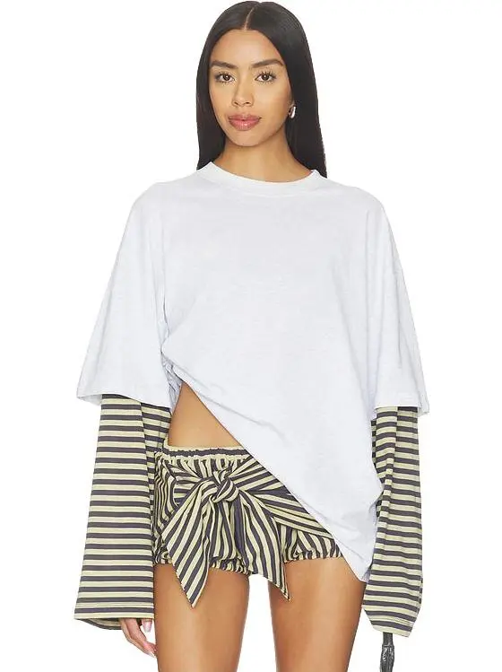 Lioness Bottega Layered Cotton Shirt - Beige Stripe