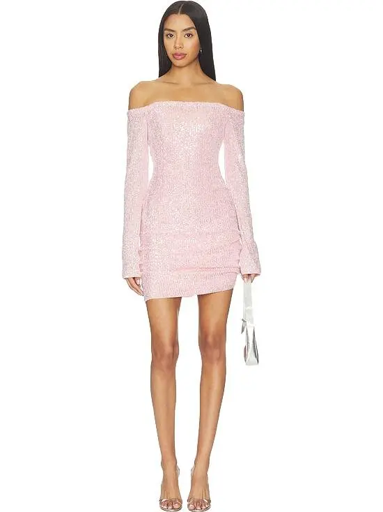Prabal Gurung Off-shoulder Sequin Mini Dress - Pink