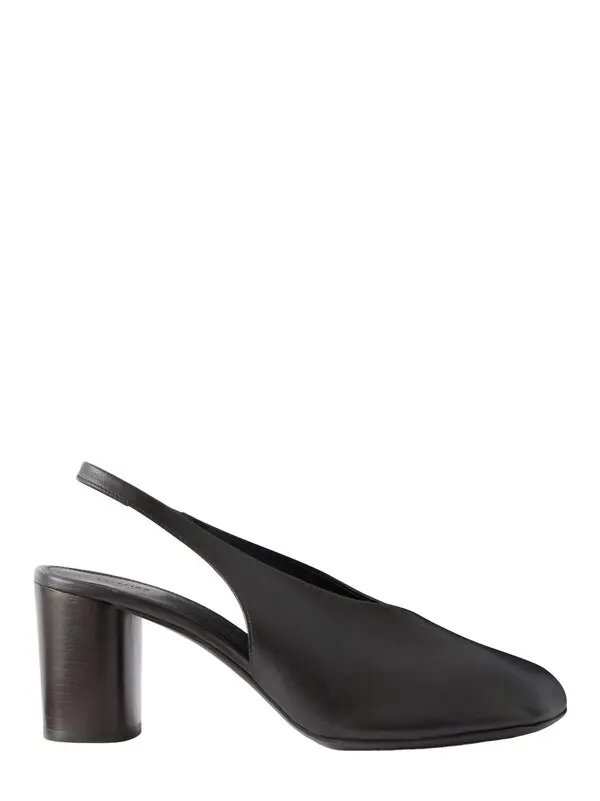 LEMAIRE Glove 80 Leather Slingback Pumps - Black