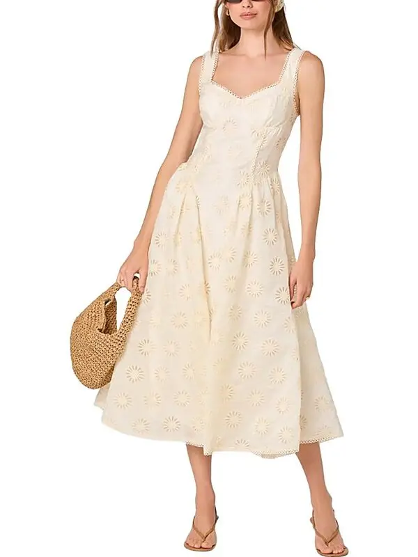 Astr The Label Caerwyn Eyelet Dress - Cream