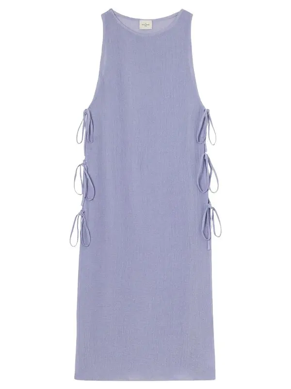 Le Kasha Jarajug Organic Linen Midi Dress - Blue