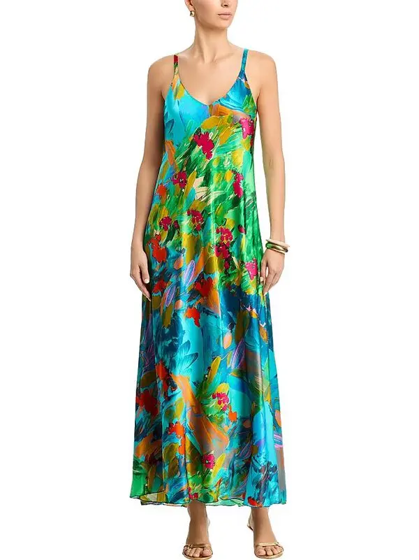Johnny Was Kanako Silk Maxi Dress - Torenia Scarf