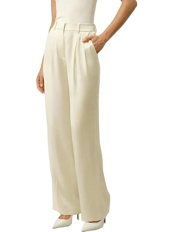 Lilysilk Double Faced Charmeuse Straight Leg Pant - Lily White