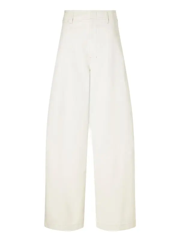 LEMAIRE Cotton Twill Wide-leg Chino Trousers - White