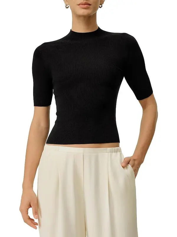 Lilysilk Slim-fit Silk-cotton Knit Top - Black