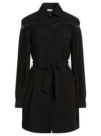Liu Jo Mini Shirt Dress With Lace - Black