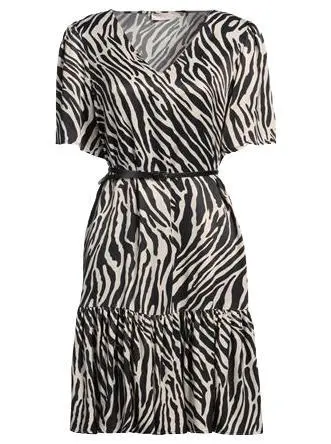 Liu Jo Mini Flared Zebra-print Dress - Beige