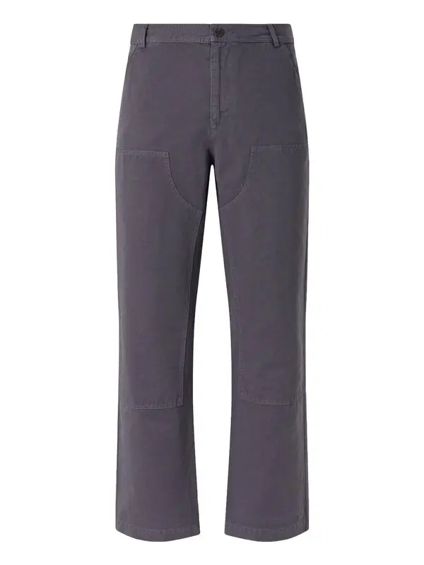 Mr P. Straight-leg Cotton And Linen-blend Trousers - Gray