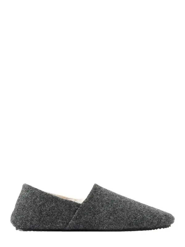 Mr P. Shearling-lined Woven Slippers - Gray