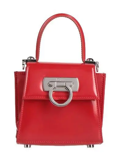 FERRAGAMO Ballerina Leather Handbag - Red