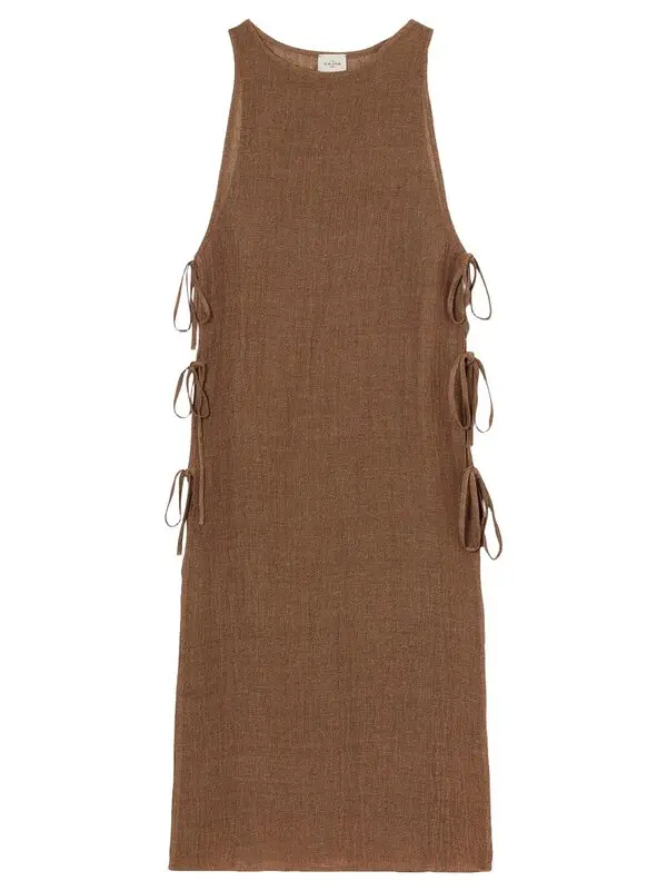 Le Kasha Jarajug Linen Midi Dress - Brown