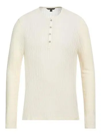 John Varvatos Long Sleeve Buttoned Neckline Sweater - White