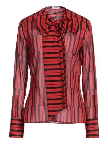 FERRAGAMO Striped Bow Shirt - Red