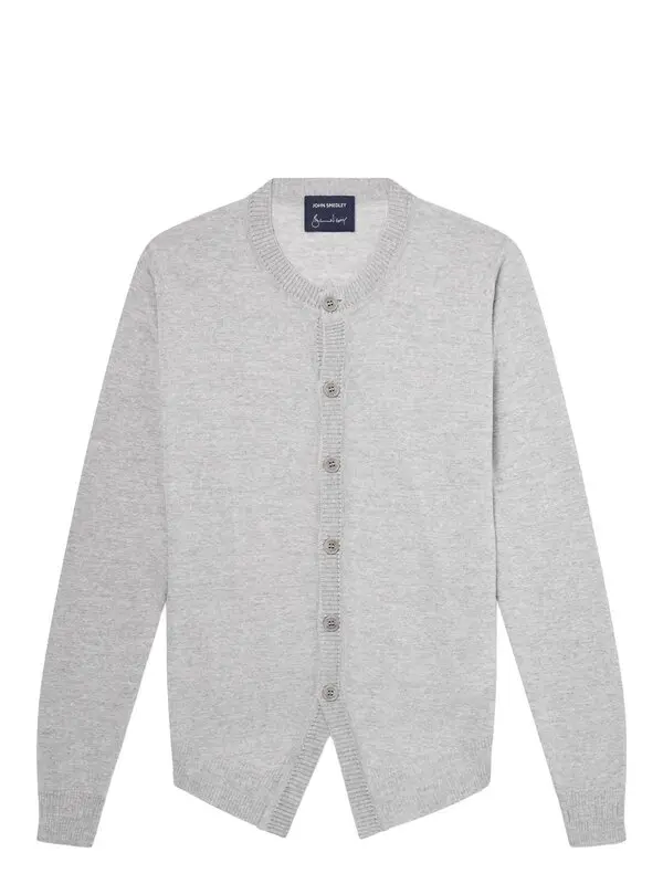 John Smedley Bill Nighy Merino Wool Cardigan - Gray