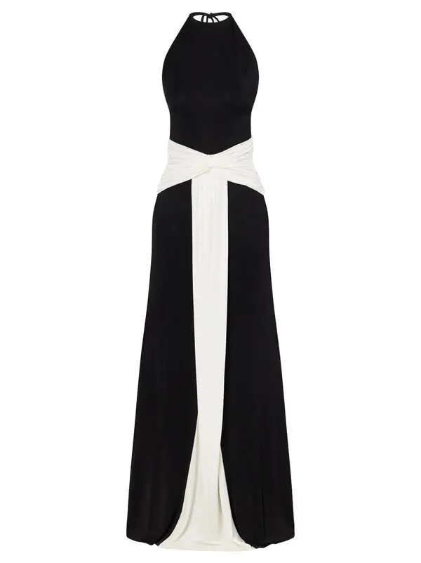 THE NEW ARRIVALS ILKYAZ OZEL Euphorie In Raven Jersey Dress - Black