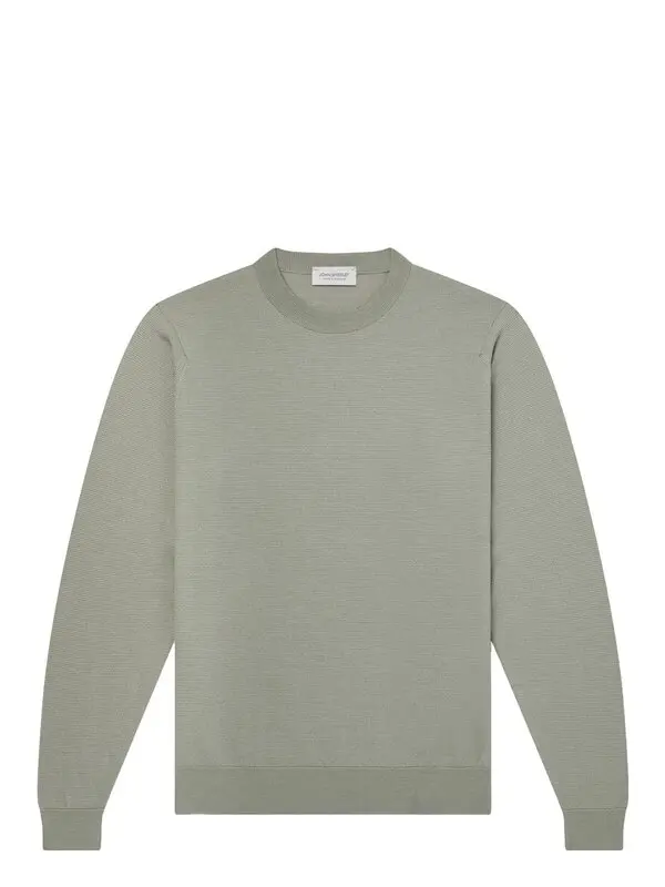 John Smedley Honeycomb-knit Merino Wool Sweater - Green
