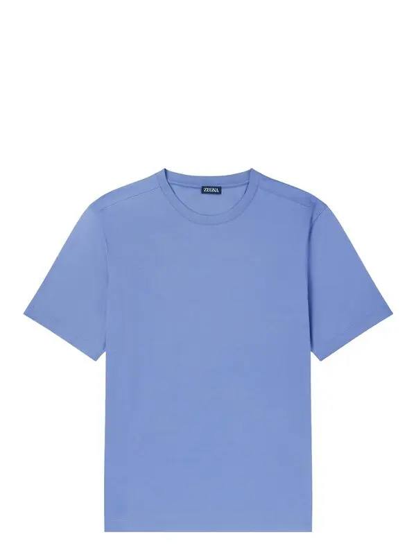 Zegna Cotton-jersey T-shirt - Blue