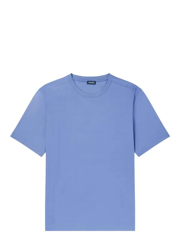 Zegna Cotton-jersey T-shirt - Light Blue