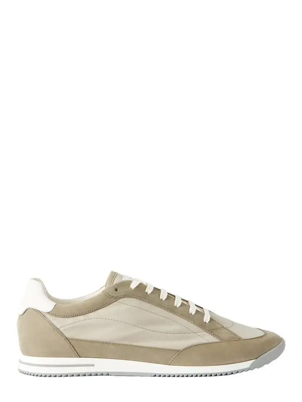 Brunello Cucinelli Suede-trimmed Canvas Low-top Sneakers - Neutrals