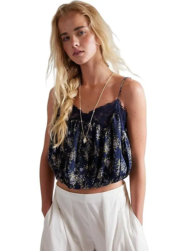 Free People Blair Bubble Top - Navy Combo
