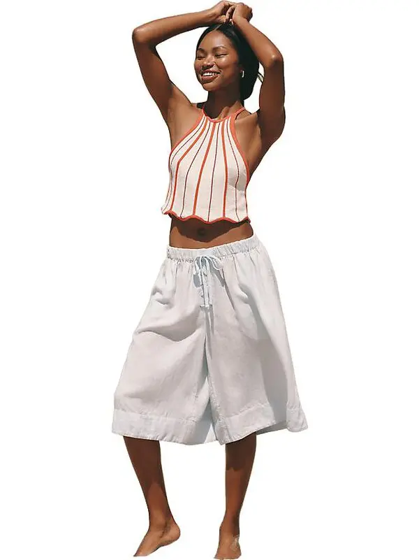 CELANDINE Oversized Bermuda Pants - Ice Water