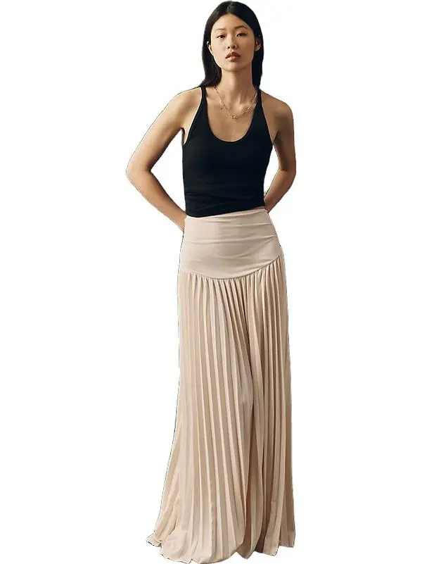 Lioness Field Of Dreams Pleated Maxi Skirt - White