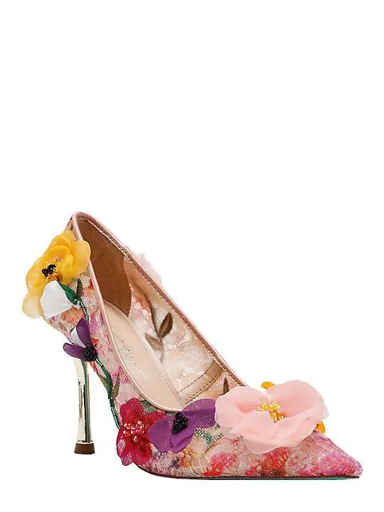 Betsey Johnson Darcy Floral Embellished Pumps - Multi Floral
