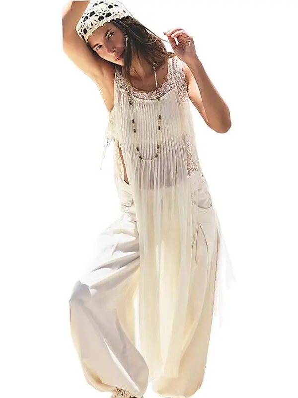 Free People Loren Apron Maxi Top - Clean Ivory