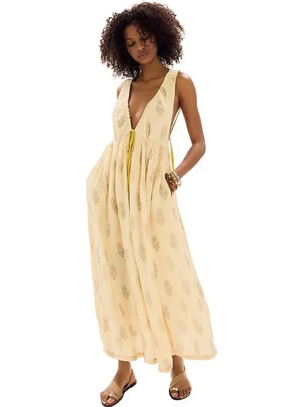 Free People Driftwood Maxi Dress - White Combo/lima Bean