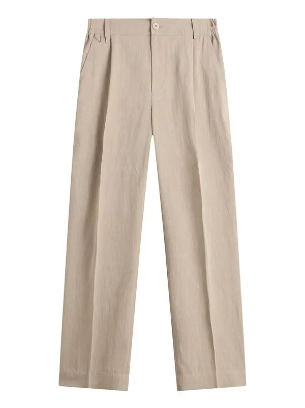 Jacquemus Cruising Cotton Linen Trousers - Beige