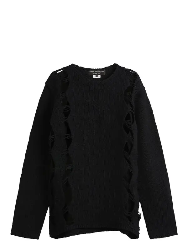 Comme Des Garçons Lily-yarn Long Sleeve Jersey - Black