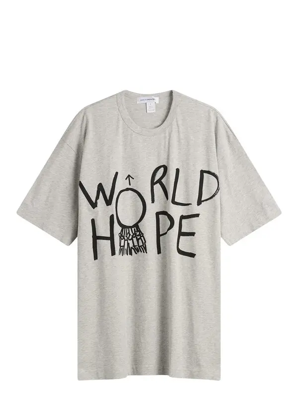 Comme Des Garçons World Hope T-shirt - Grey