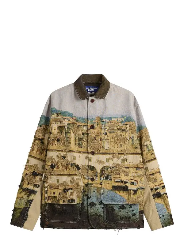 Junya Watanabe Gobelin Weave Blazer - Beige/light Blue/green