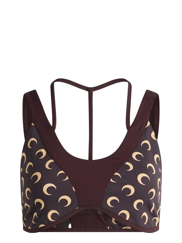 MARINE SERRE Athleisure Yoga Bra Top - Deep Mahogany