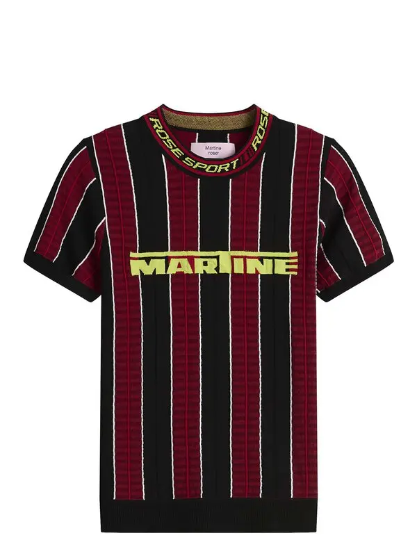 Martine Rose Logo Tight T-shirt - Red/black
