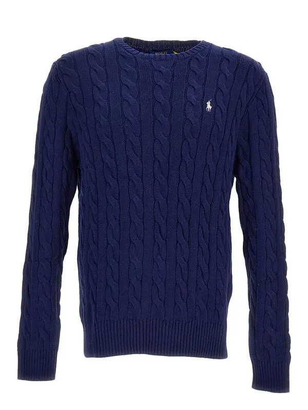 Polo Ralph Lauren Cable-knit Cotton Crewneck Sweater - Blu