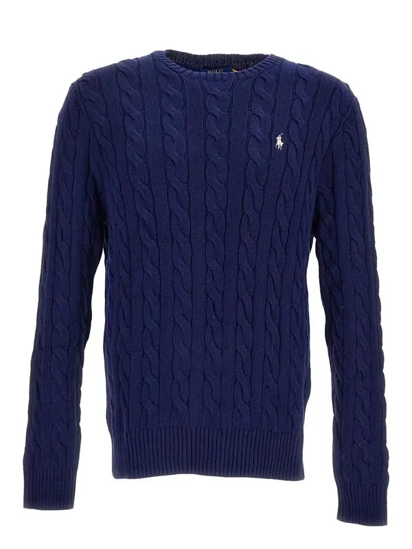 Polo Ralph Lauren Cable-knit Cotton Crewneck Sweater - Blue