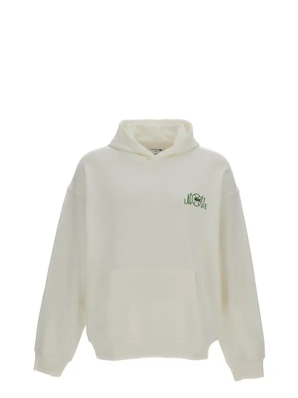 Lacoste Cotton Hoodie - Bianco