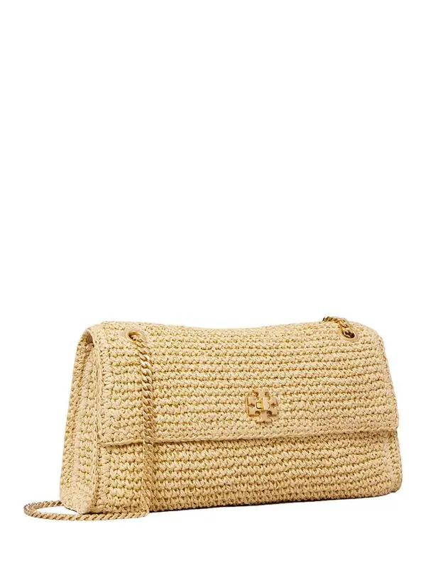 Tory Burch Kira Turnlock Woven Shoulder Bag - Natural