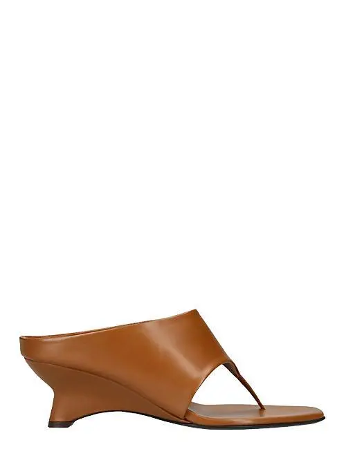 Khaite Marlow 55 Leather Heeled Mules - Mid Brown