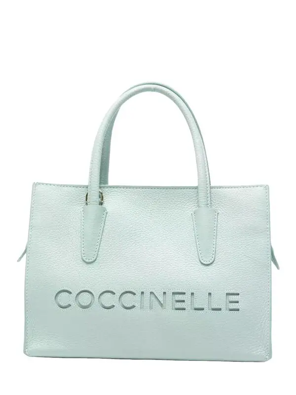 COCCINELLE Debossed-logo Leather Tote - Blue